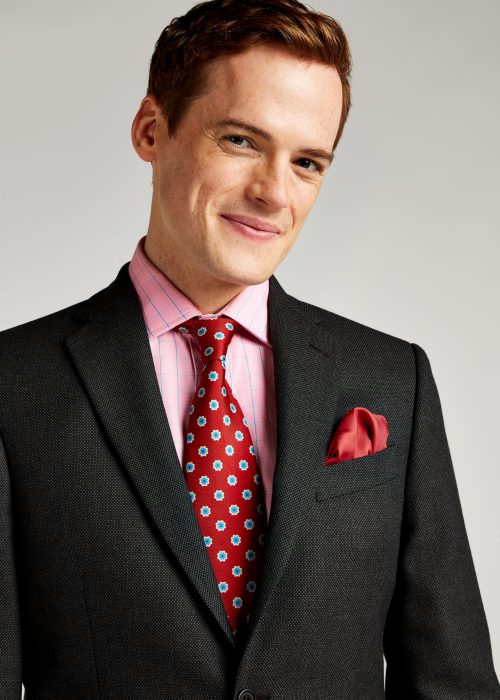 Tailored Fit Grey Birdseye Suit - Roderick Charles
