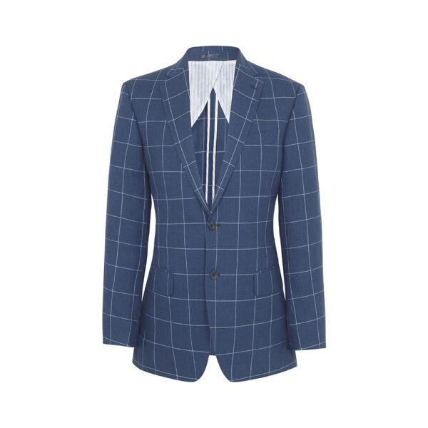 Tailored Fit Blue/Sky Windowpane Jacket - Roderick Charles