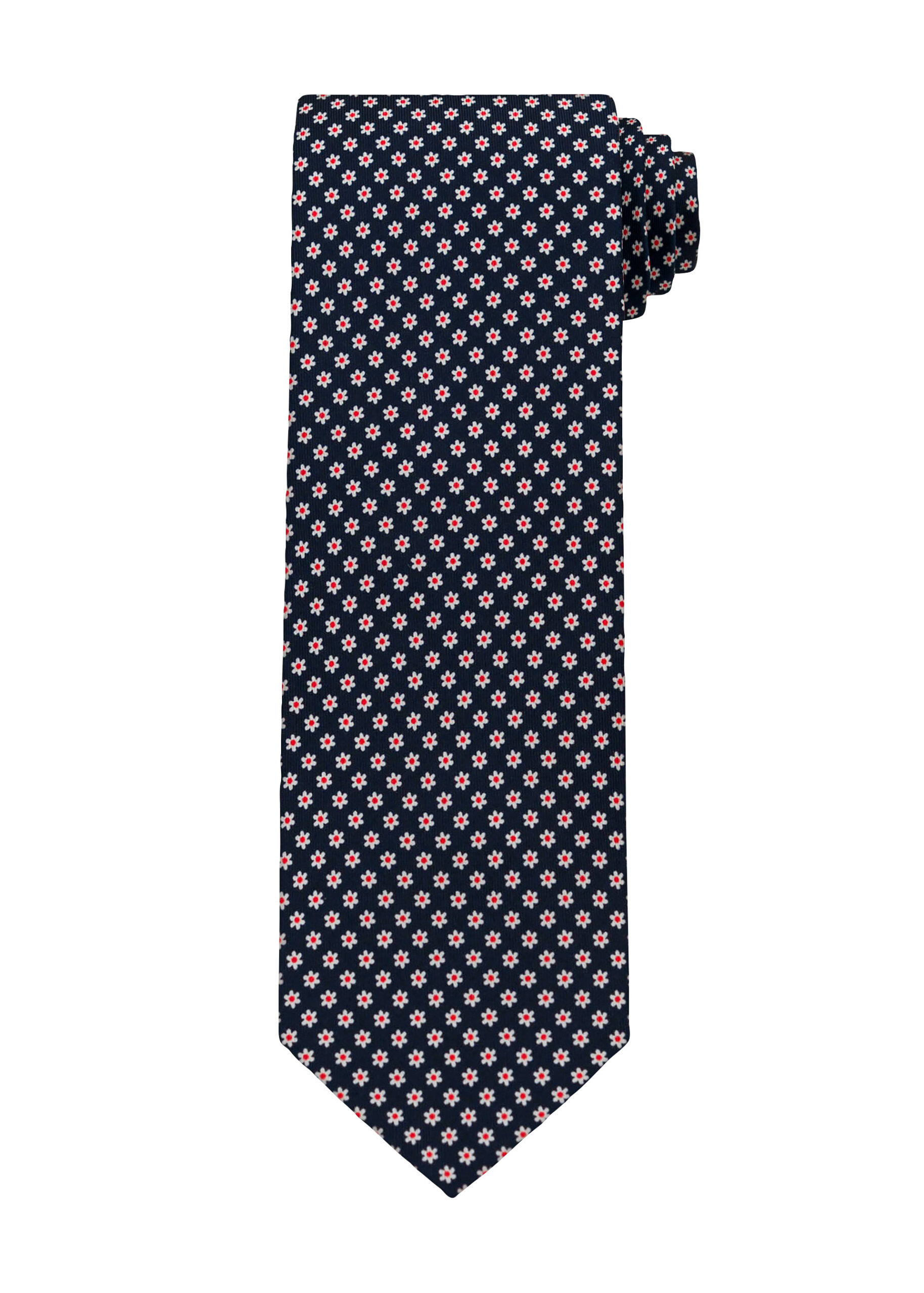 Small Flower Navy Silk Tie - Roderick Charles
