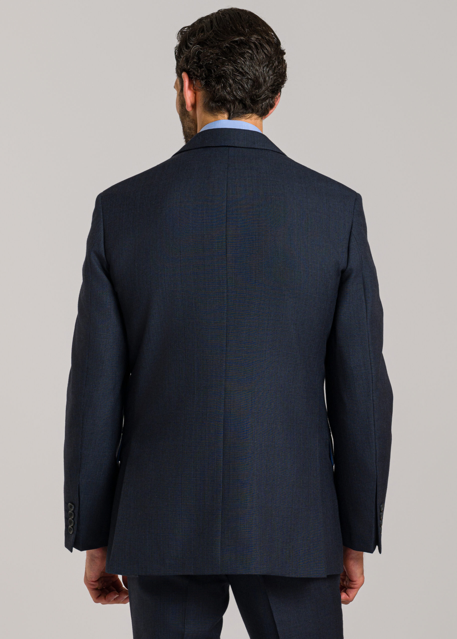 Tailored Fit Plain Blue Glen Suit - Roderick Charles