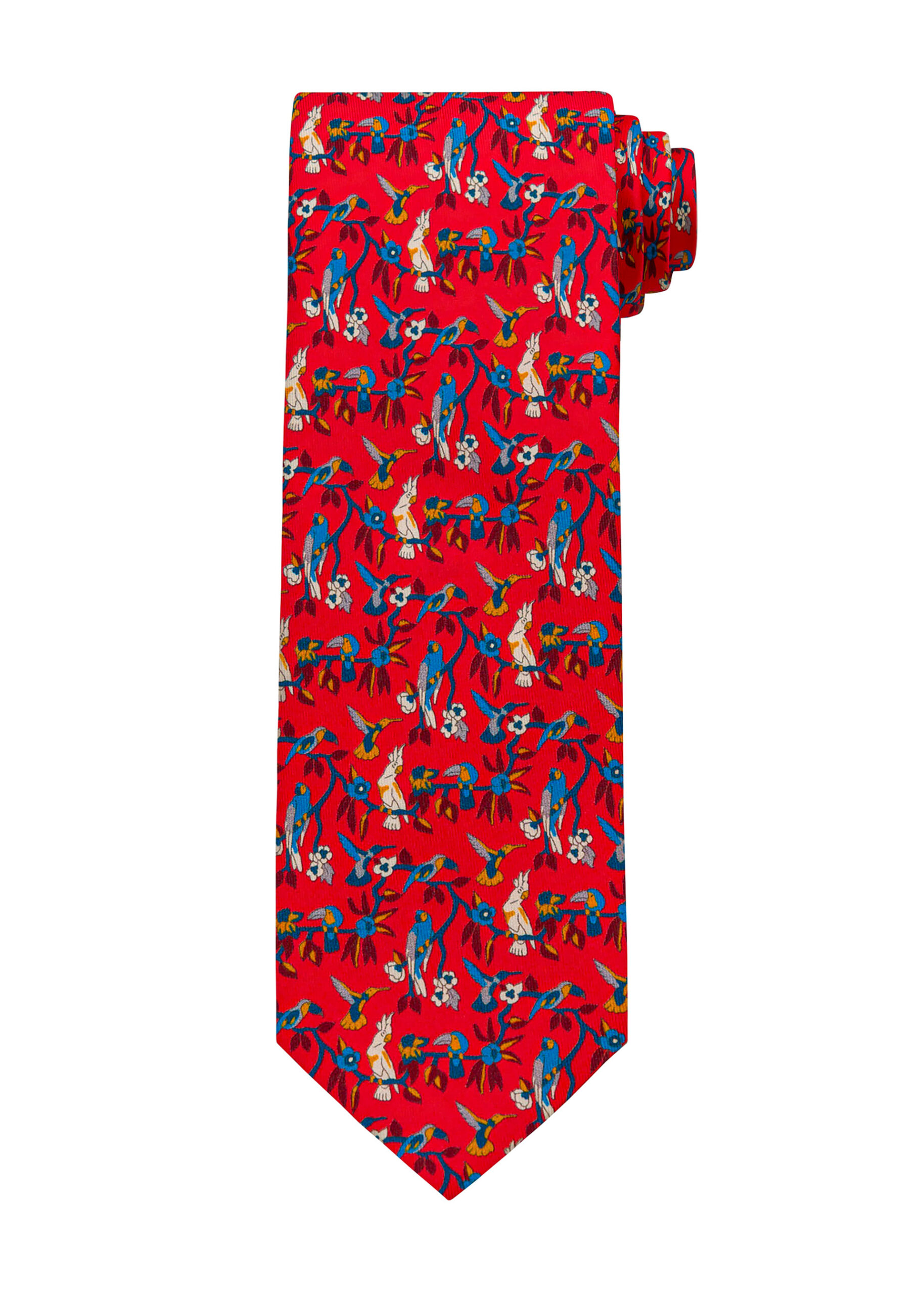 Exotic Bird Red Silk Tie - Roderick Charles