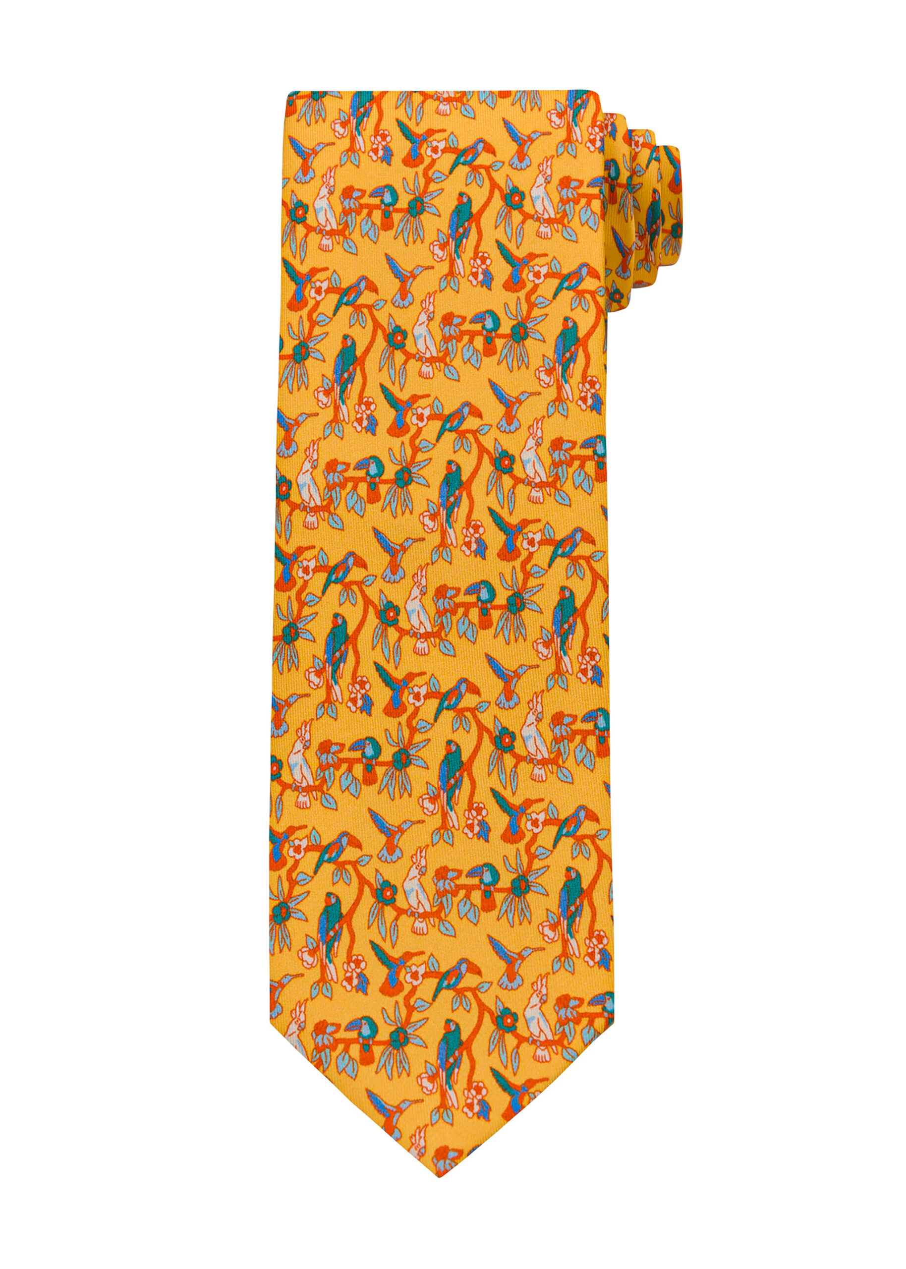 Exotic Bird Yellow Silk Tie - Roderick Charles