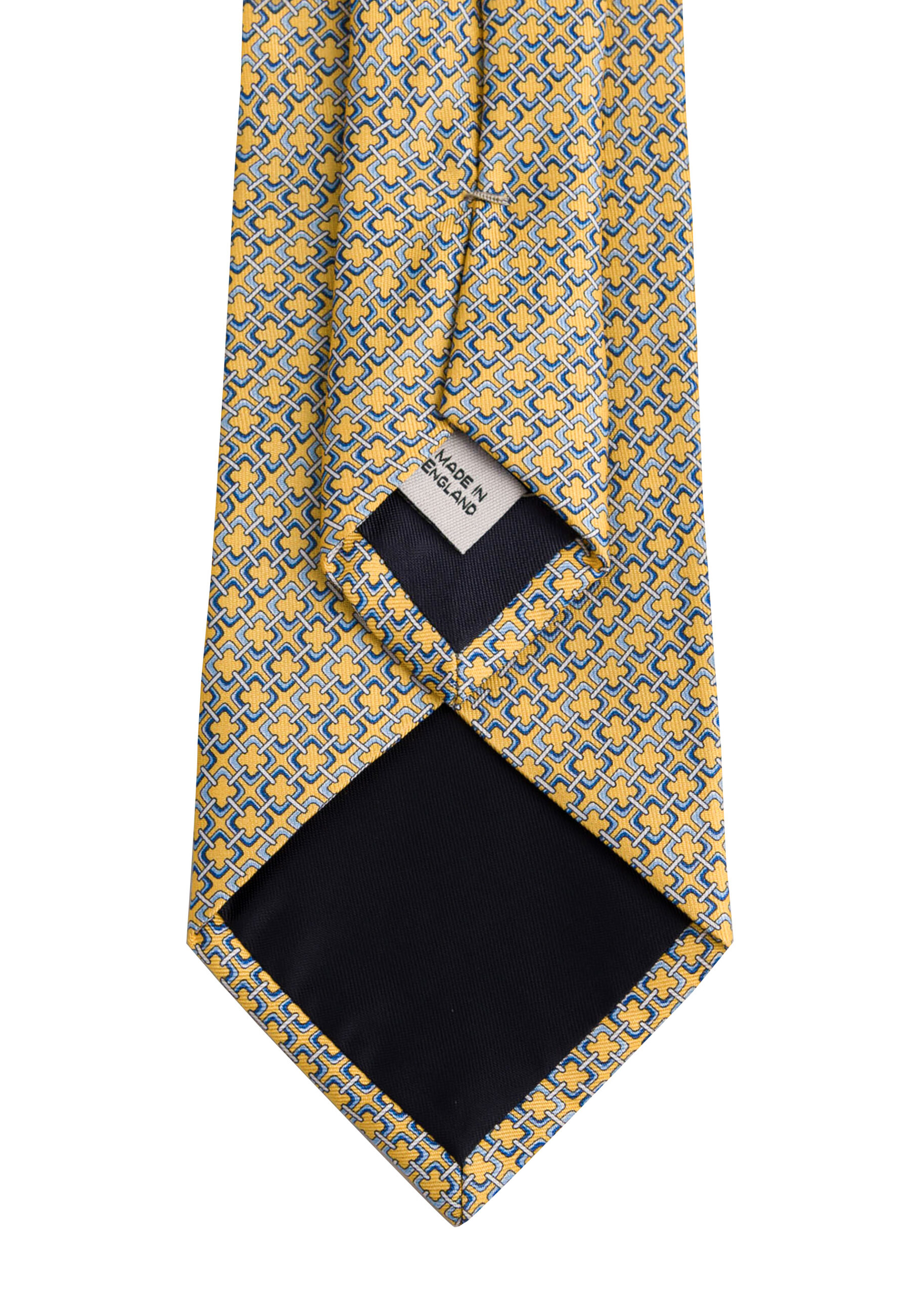 Square Link Yellow Silk Tie - Roderick Charles