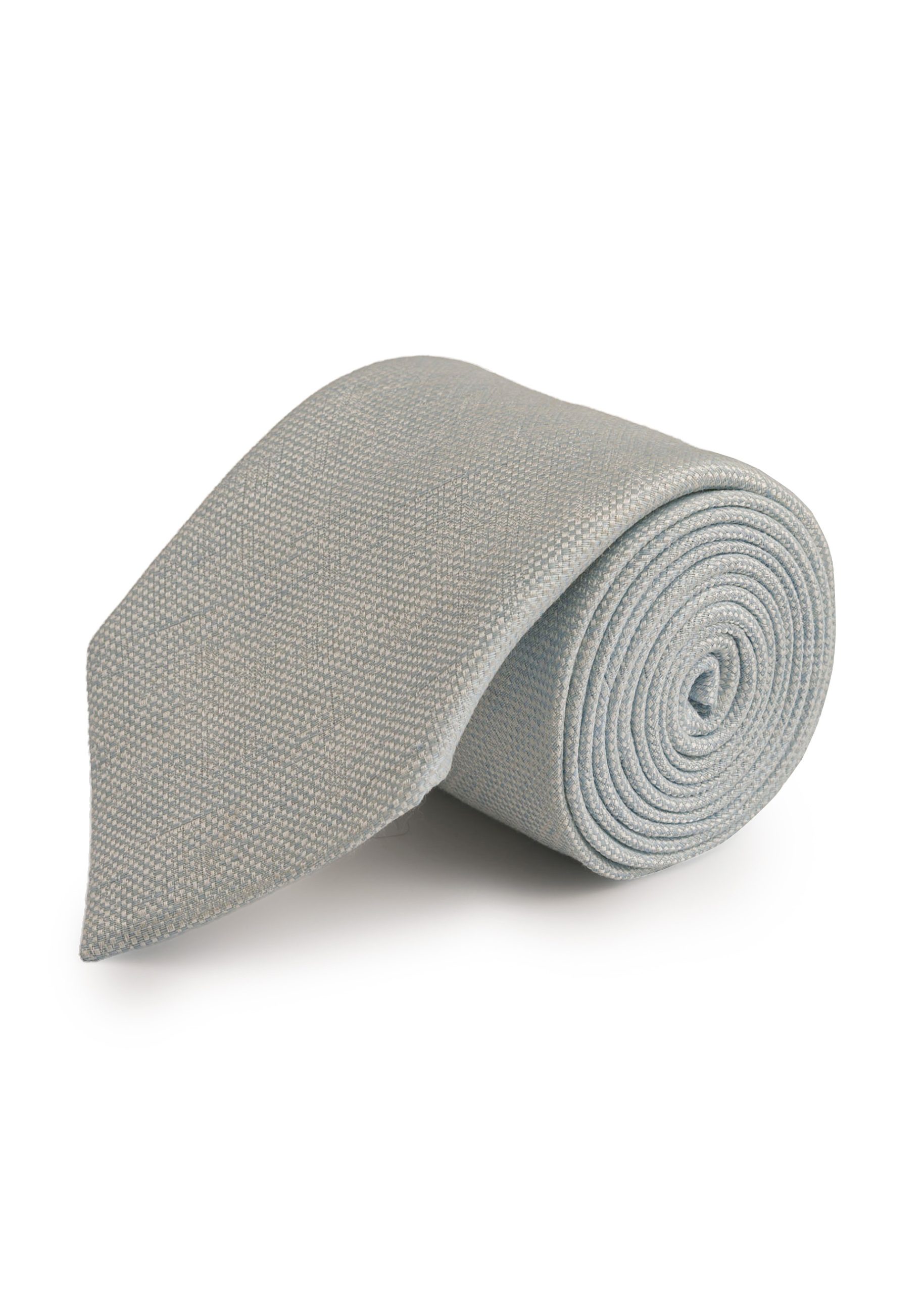 Plain Silk/Linen Light Blue Silk Tie - Roderick Charles