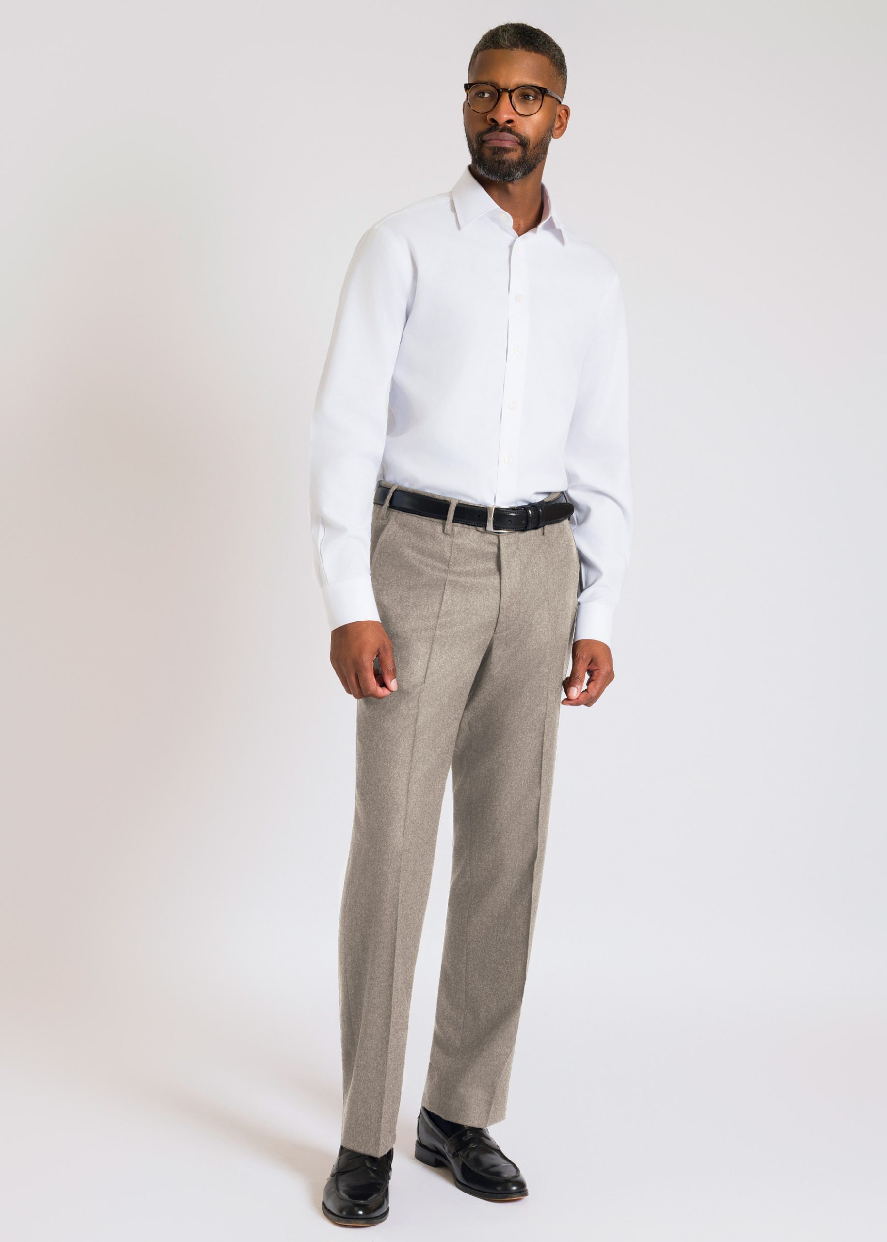 Oat Flannel Trousers - Roderick Charles